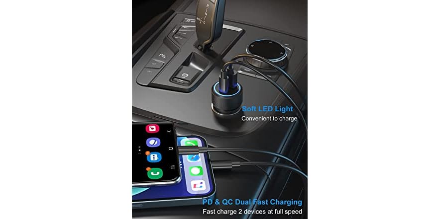 (3 Pack) OKRAY 36W USB & USB-C Car Charger