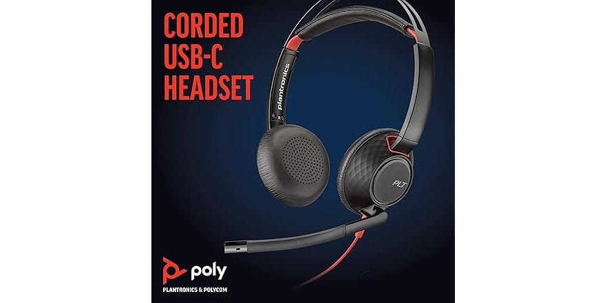 Poly Blackwire Wired 5220 USB-C Plantronics Headset