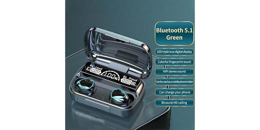 (NEW) Wireless Bluetooth Earbuds with 2000mAh Charging Case, IPX5 ...