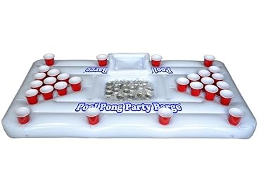 Party Barge Floating Beer Pong Table with Cooler