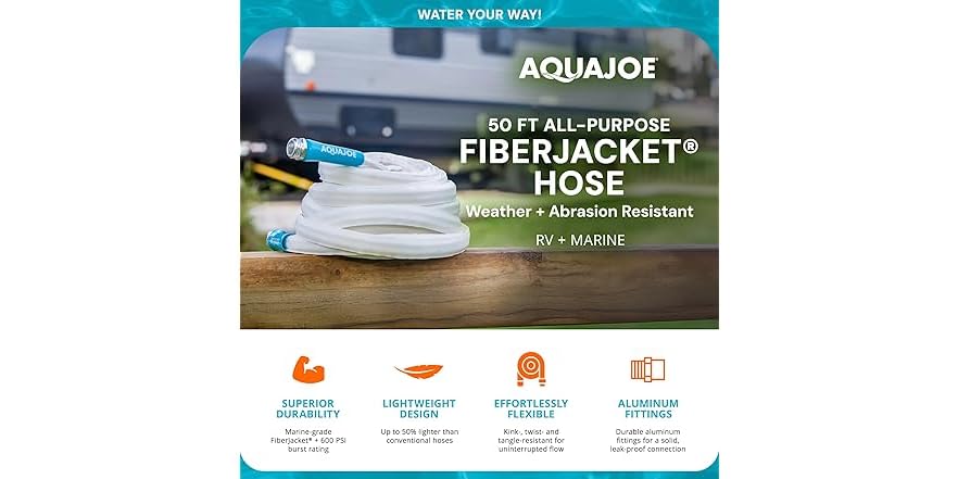 Aqua Joe 50-Foot Expandable RV Hose