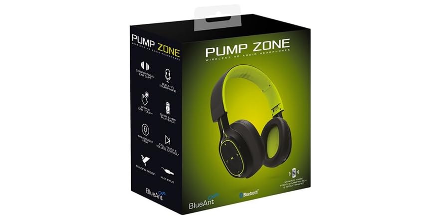 BlueAnt Pump Zone Wireless Bluetooth HD Audio Headphones