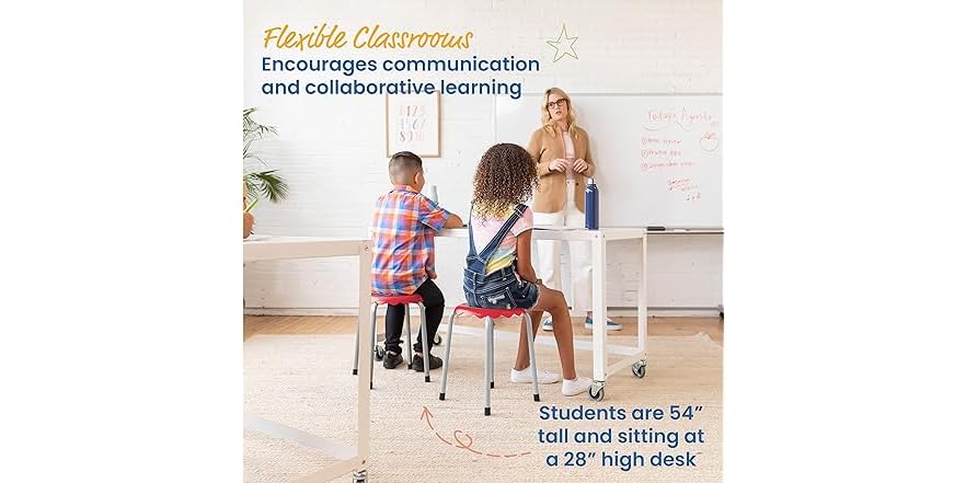 ECR4Kids Daisy Stackable Stool Set, Flex