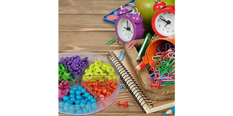 Office Multi-Colored Shaped Push Pins