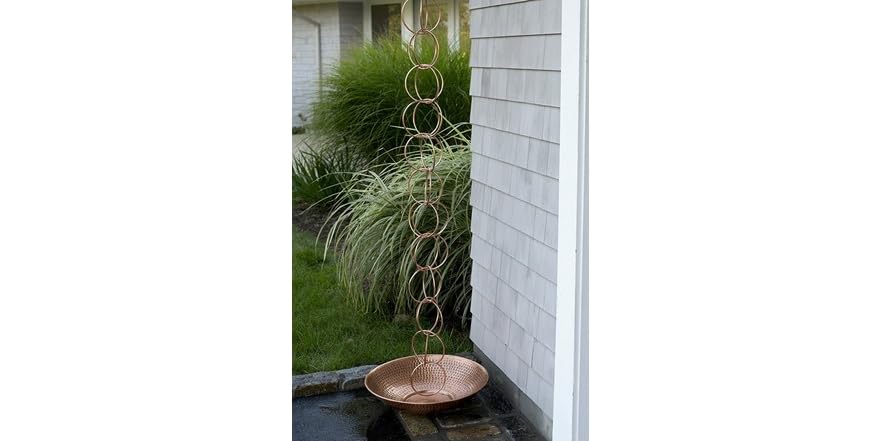 Rain Chain Basin Good Directions 16.5" Copper - Large Catch Basin For ...