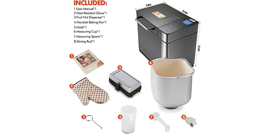 Kbs 17 In 1 Bread Maker Dual Heaters