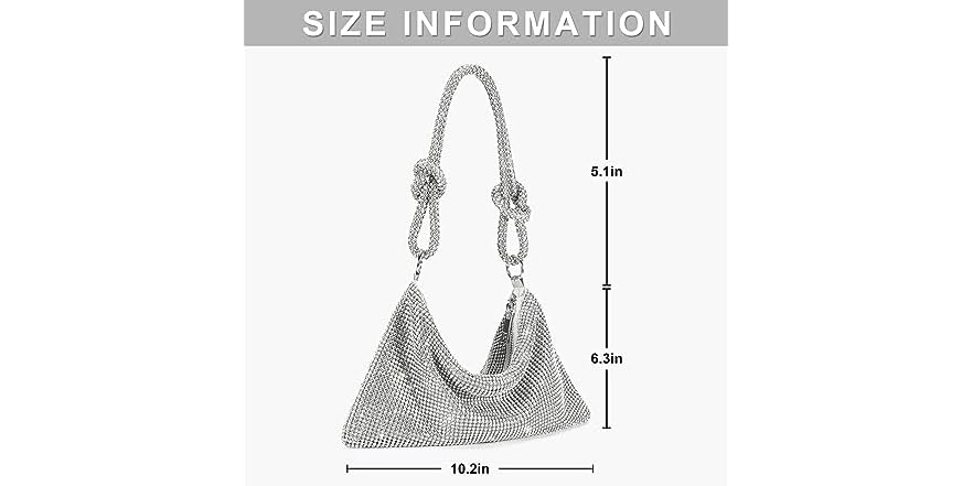 Rhinestone Shiny Silver Clutch Purse