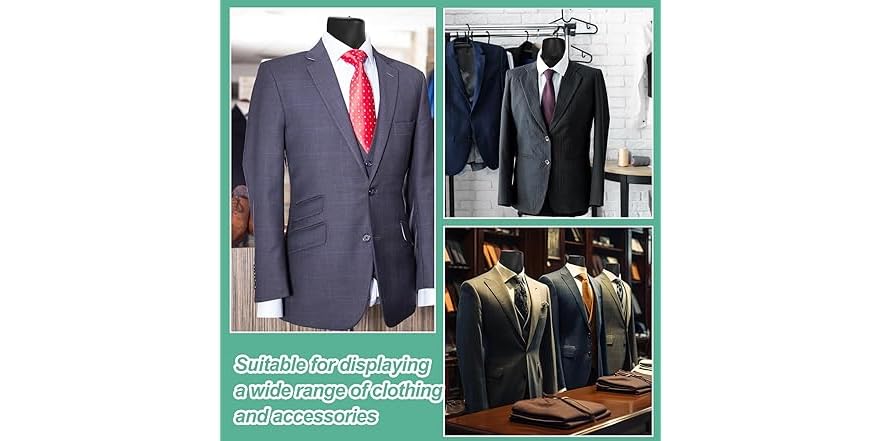 10 Pack Male Mannequin Torso with Stand