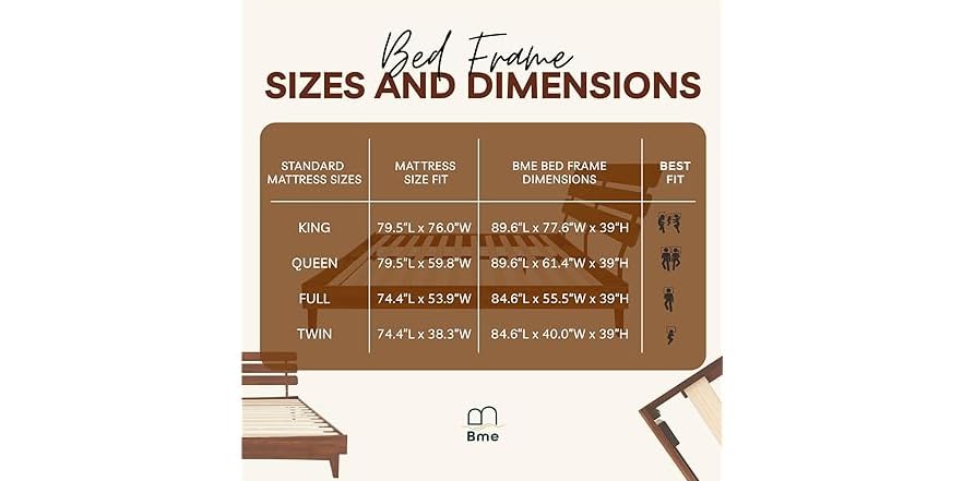 Bme Caden 15 Inch Deluxe Bed Frame with