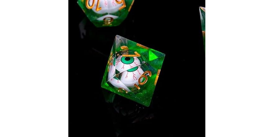DND Dice Set (Green & Red Eyes)