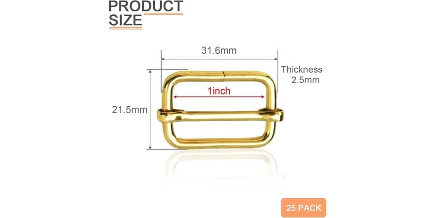 75 Pack 1" Metal Slide Buckles