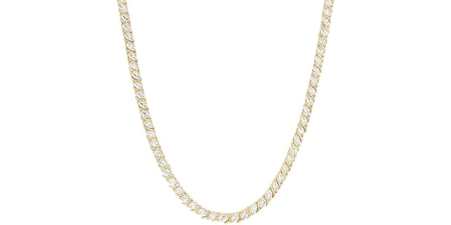 Amazon Essentials Cubic Zirconia Wave Necklace