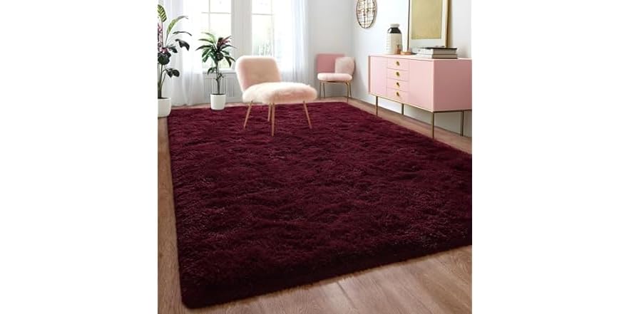 Jocovieh Soft Wine Red Rug, 6x9 Feet