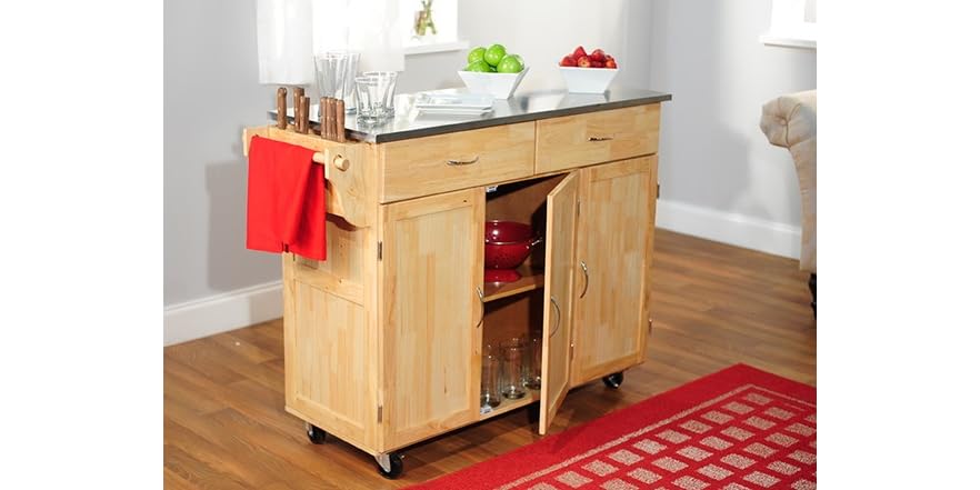 Extra Large Kitchen Cart Stainless Steel Top