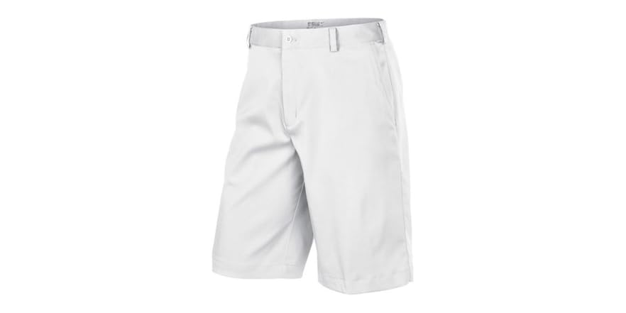 Flat Front Tech Shorts - White