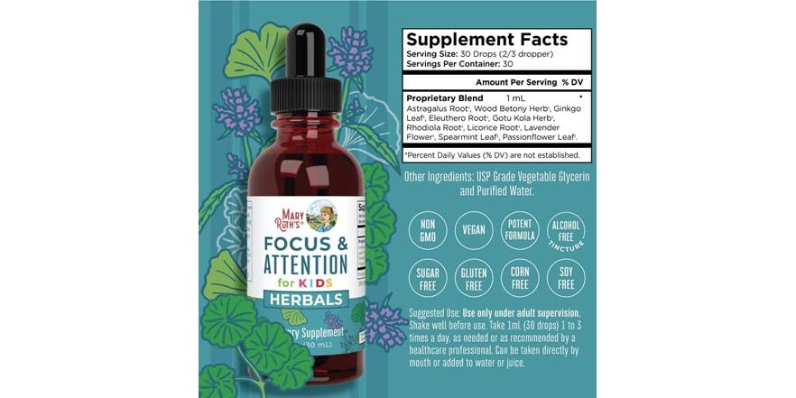 MaryRuth Kids Focus & Attention Drops