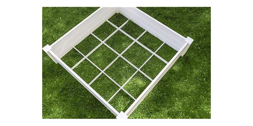 VITA VT17103 4x4x11 Garden Bed With Gro Grid White
