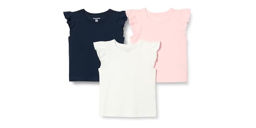 Amazon Girls' Ruffle T-Shirt 3 Pack