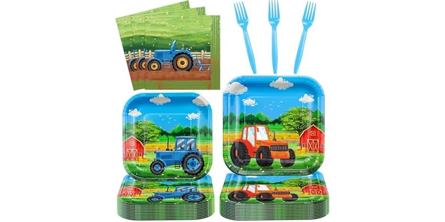 160 Pcs Tractor Birthday Party Supplies