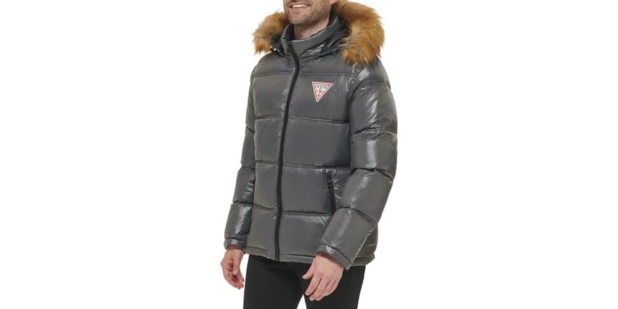 GUESS Men's Warm Rain Resistant Jacket