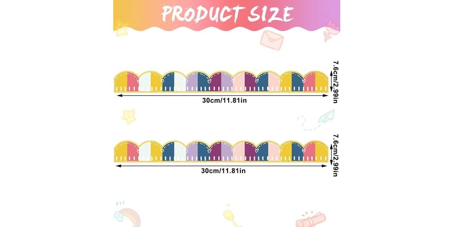 36 Pieces Magnetic Borders for Classroom