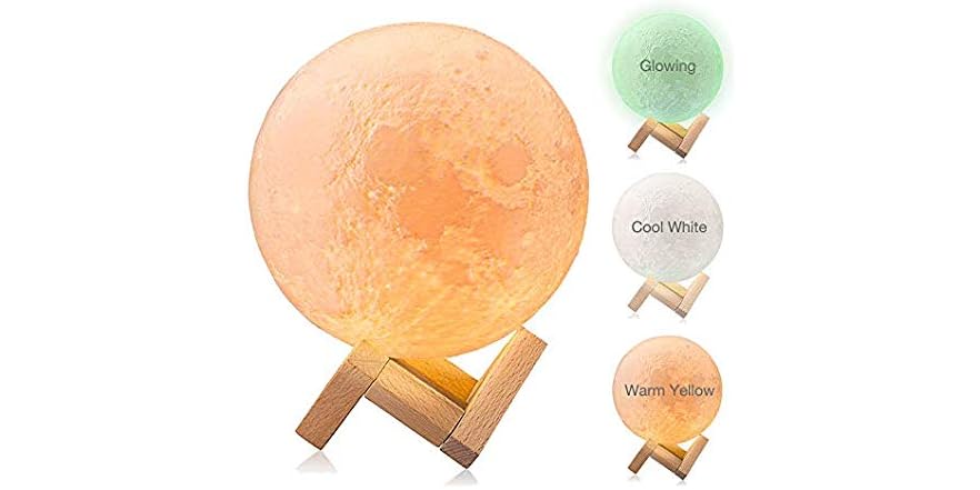 LED 3D Print Moon Lamp with Stand