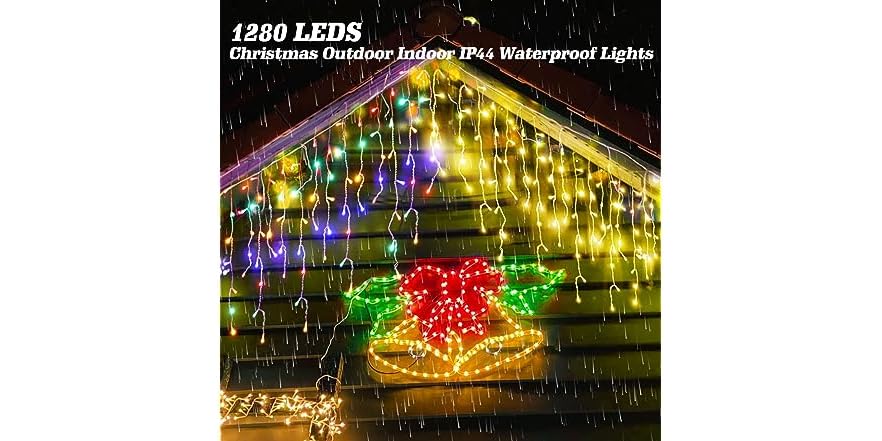 1280 LED Icicle Christmas Lights