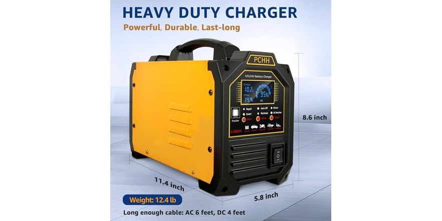 12V 24V Heavy Duty Car Battery Charger