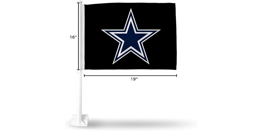 Dallas Cowboys Black Car Flag 16x19