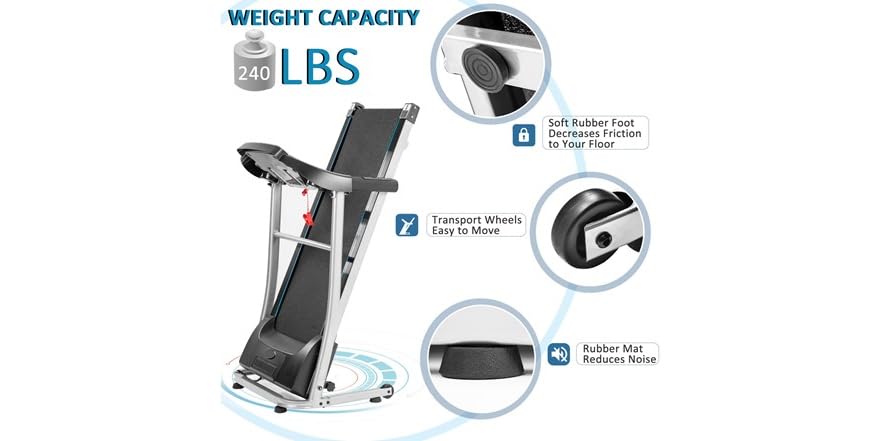 VIA FORTIS Treadmill for Home,Folding Electric