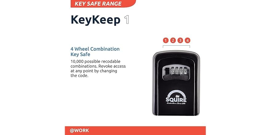 Squire Squire Key Safe Box - 4 Wheel Combinati