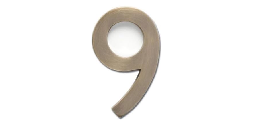 5-Inch House Numbers, Antique Brass