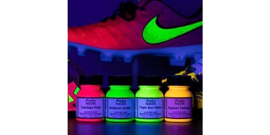 Angelus Neon Leather Paint Tahitian Pink, 1oz