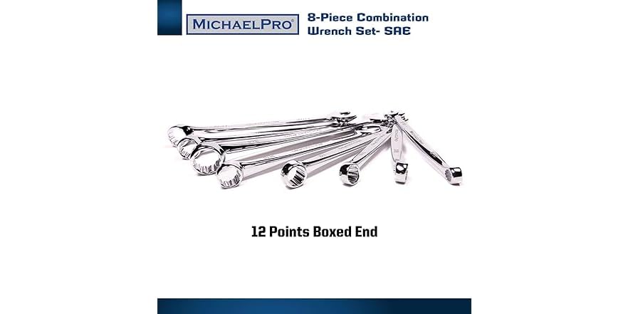 MichaelPro 8-piece SAE Combination Wrench Tool Set