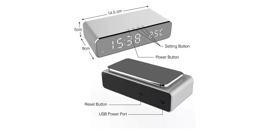 Wireless Charging Digital Alarm Clock