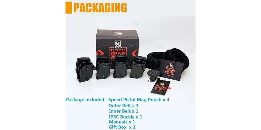 3-Gun Shooting Belt & 4 pcs Mag Pouches