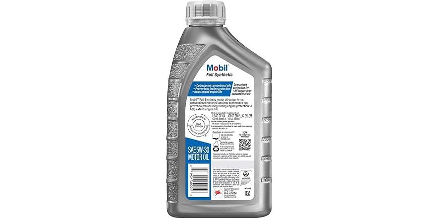 Mobil Full Synthetic Motor Oil 5W-30, 1 Quart 6pk