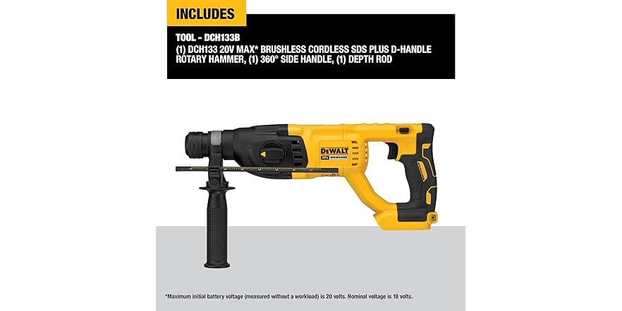 DEWALT DCH133B 20V Rotary Hammer with D-Handle