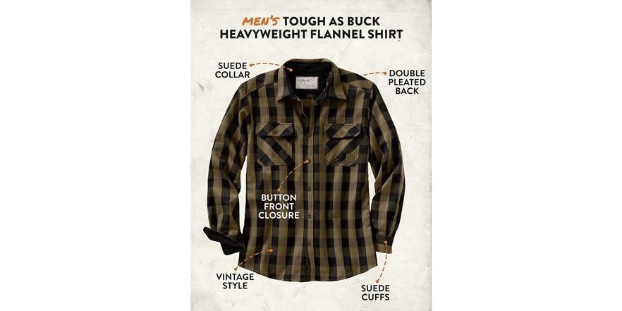 LW Men Tough as Buck Heavyweight Flannel