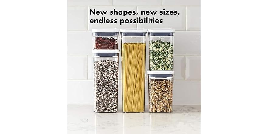 4 Pack - OXO Good Grip Pop Container, Big Square Medium 4.4 Qt