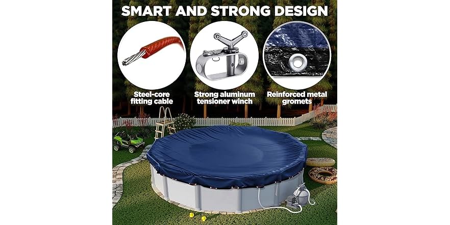 SHOP SQUARE 24 ft Round Pool Cover Navy Blue