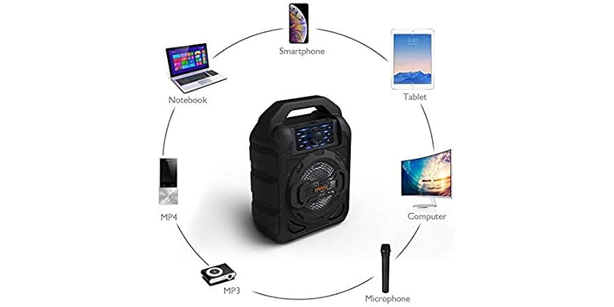 Earise T15 Portable PA System with Wired Mic