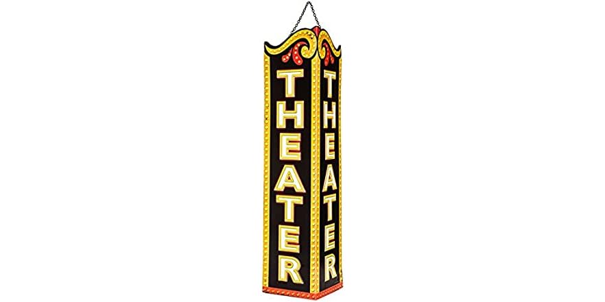 Theater Triangle Embossed Tin Sign