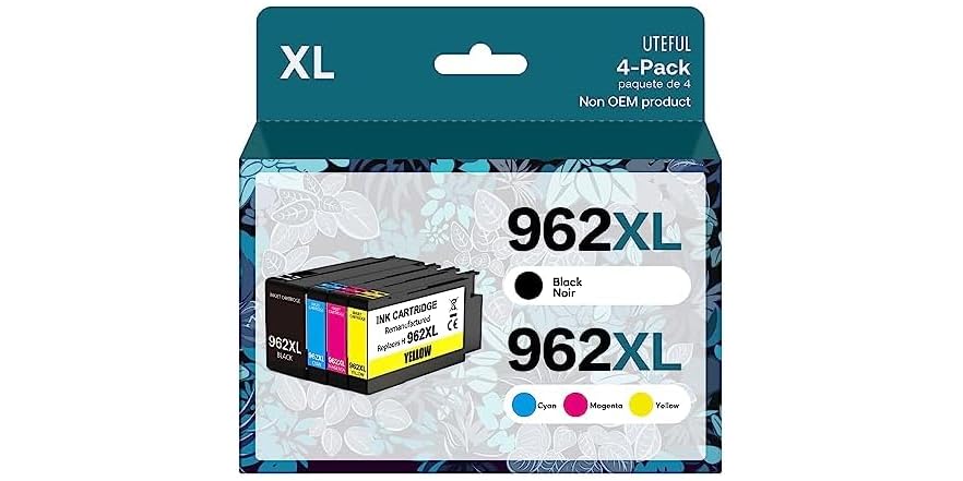4 PACK Ink Cartridges for HP 962XL