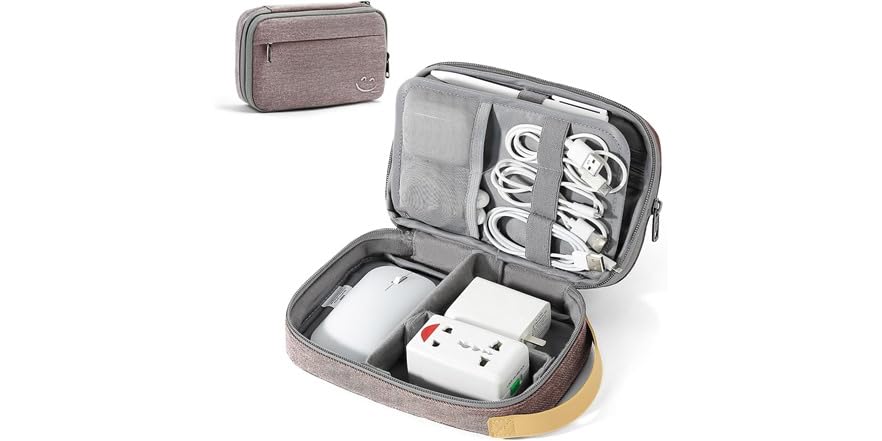 Travel Electronic Cord Organizer Case Pink