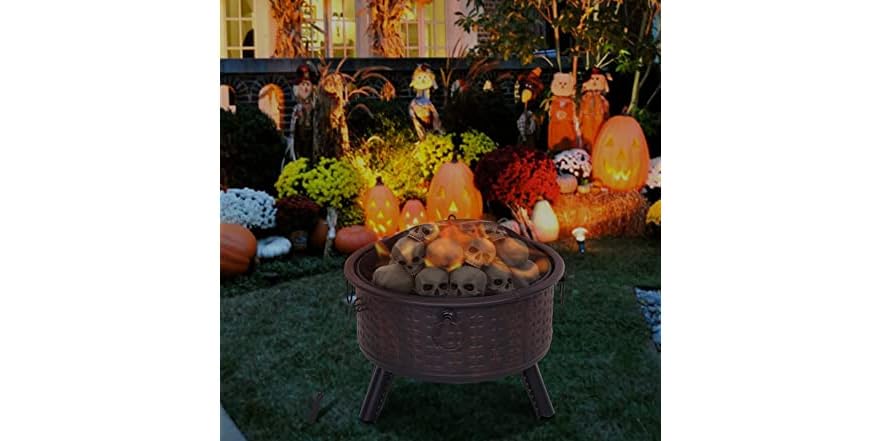 Grand Patio Round Bonfire Wood Burning Fire Pit
