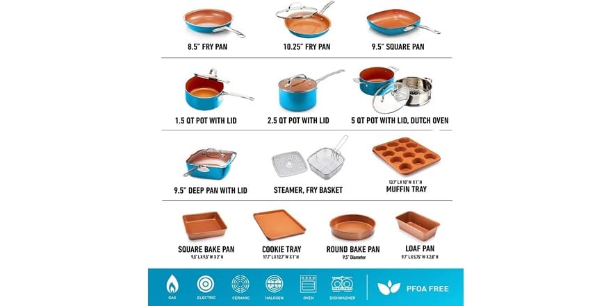 20pc Gotham Steel Cookware + Bakeware Set