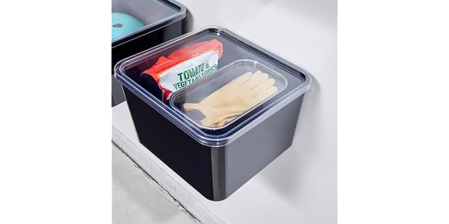 iDesign Storage Bin with Lid & Wall Bracket