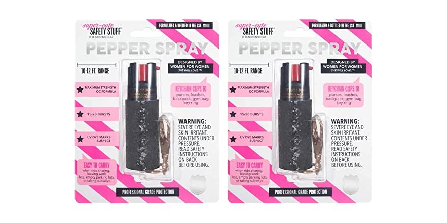(4 Pack) Pepper Spray 12' Range -UV Dye