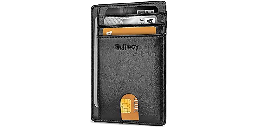 Buffway Slim Minimalist Leather Wallets